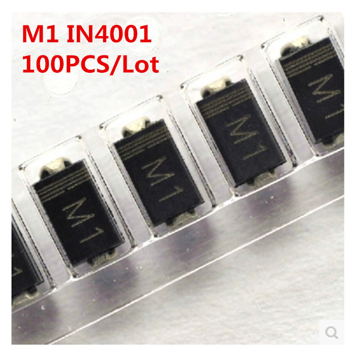 100Pcs/Lot M1 SMA 1N4001 IN4001 4001 1A 50V Rectifier Diode Diodes | eBay