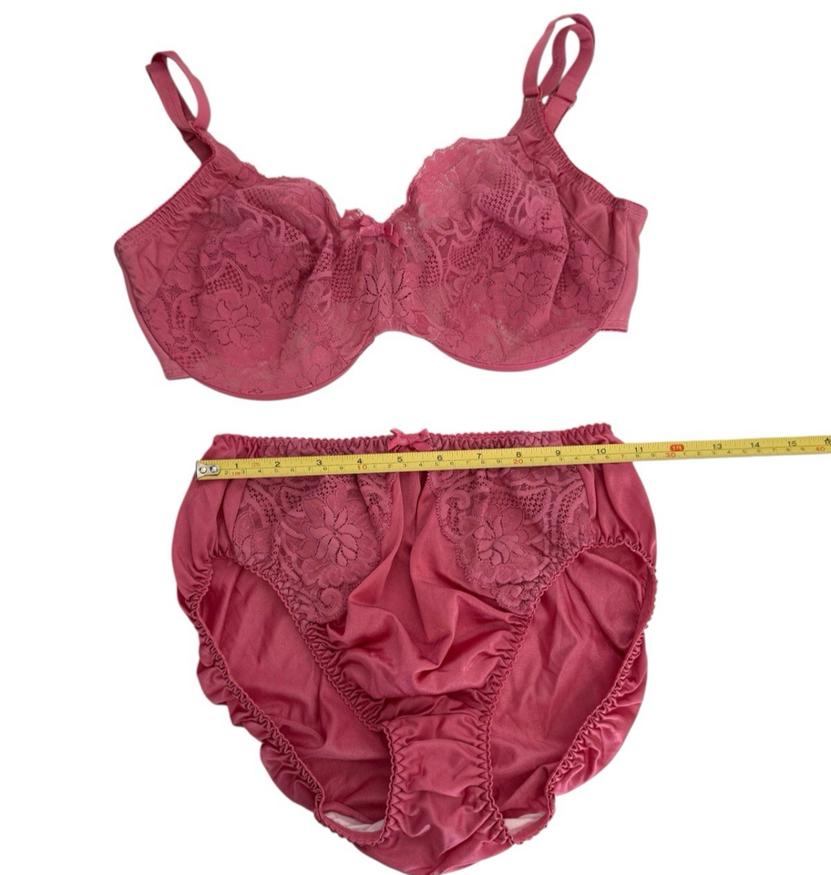 VTG OLGA Pink STRETCH Lace PANTIES Medium Second Skin 20047 YTK Bra 36D ...