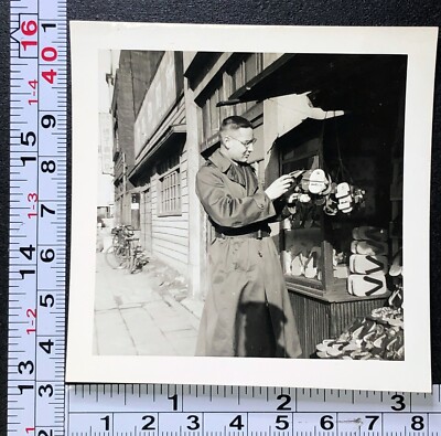 Post-WW2 Tokyo Japan 1951 Soldiers Looking at Sandals Store Front Photo ...