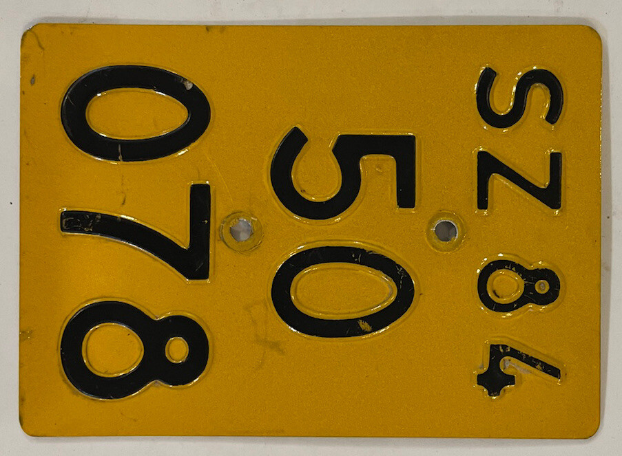 SWITZERLAND SWISS MOPED Canton SCHWYZ license plate Schwytz Sviz ...