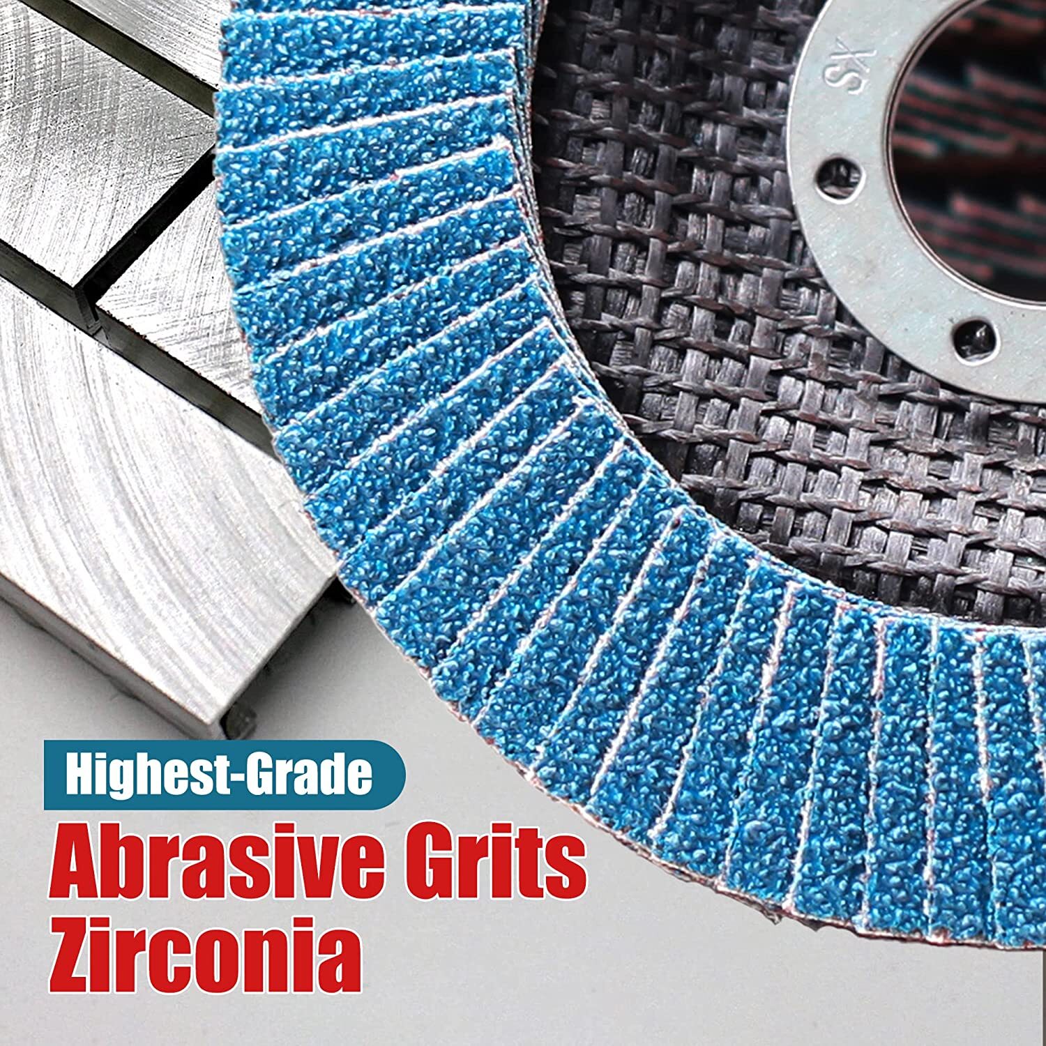 80 Grit Flap Discs Blue 4.5" X 7/8" Sanding Grinding Wheels, Type 29 ...