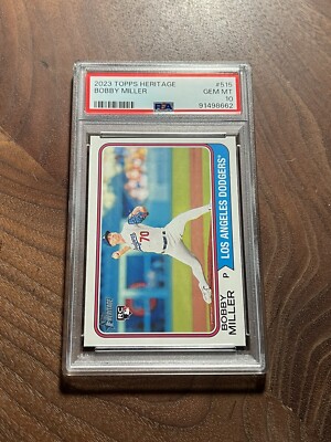 2023 Topps Heritage Bobby Miller Rookie RC #515 PSA 10 Dodgers | eBay