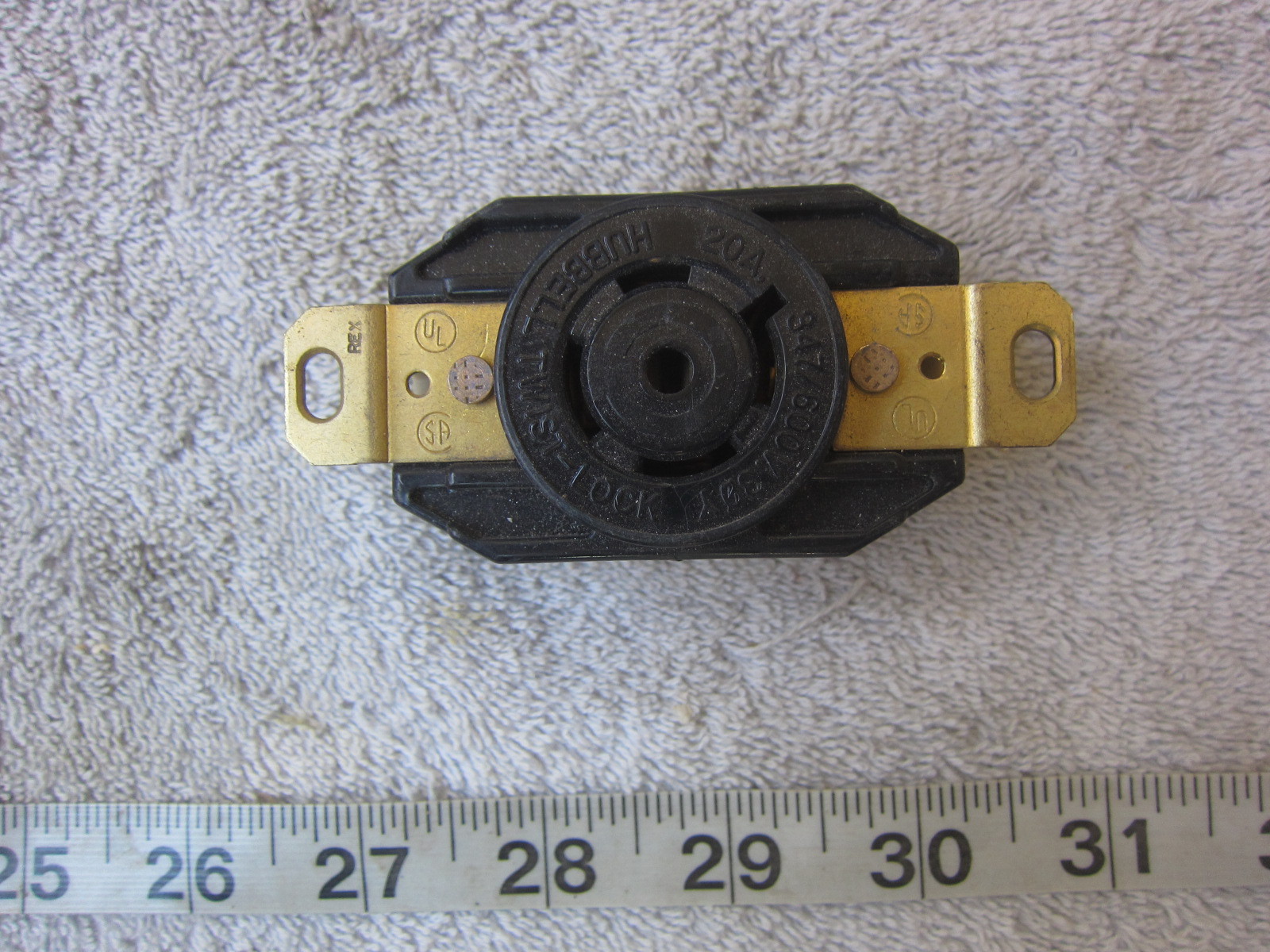 Hubbell HBL 2530 20A 347/600V 3ØY Twist-Lock Receptacle L23-20R, Used ...