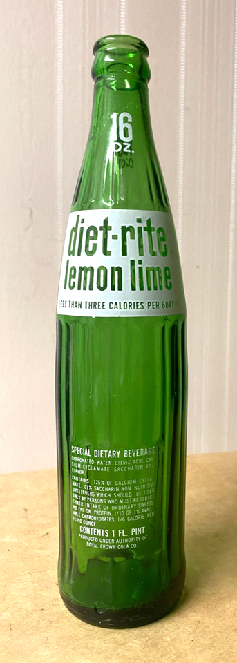 Vintage Soda Pop Bottle -ACL -Diet-Rite Lemon Lime 16 oz | eBay