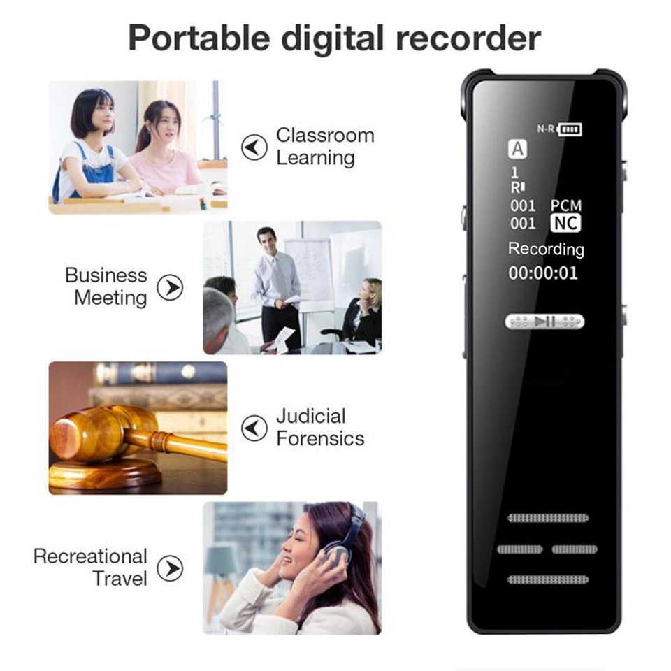 128G Spy Audio Recorder Digital Voice Activated Mini Sound Dictaphone ...