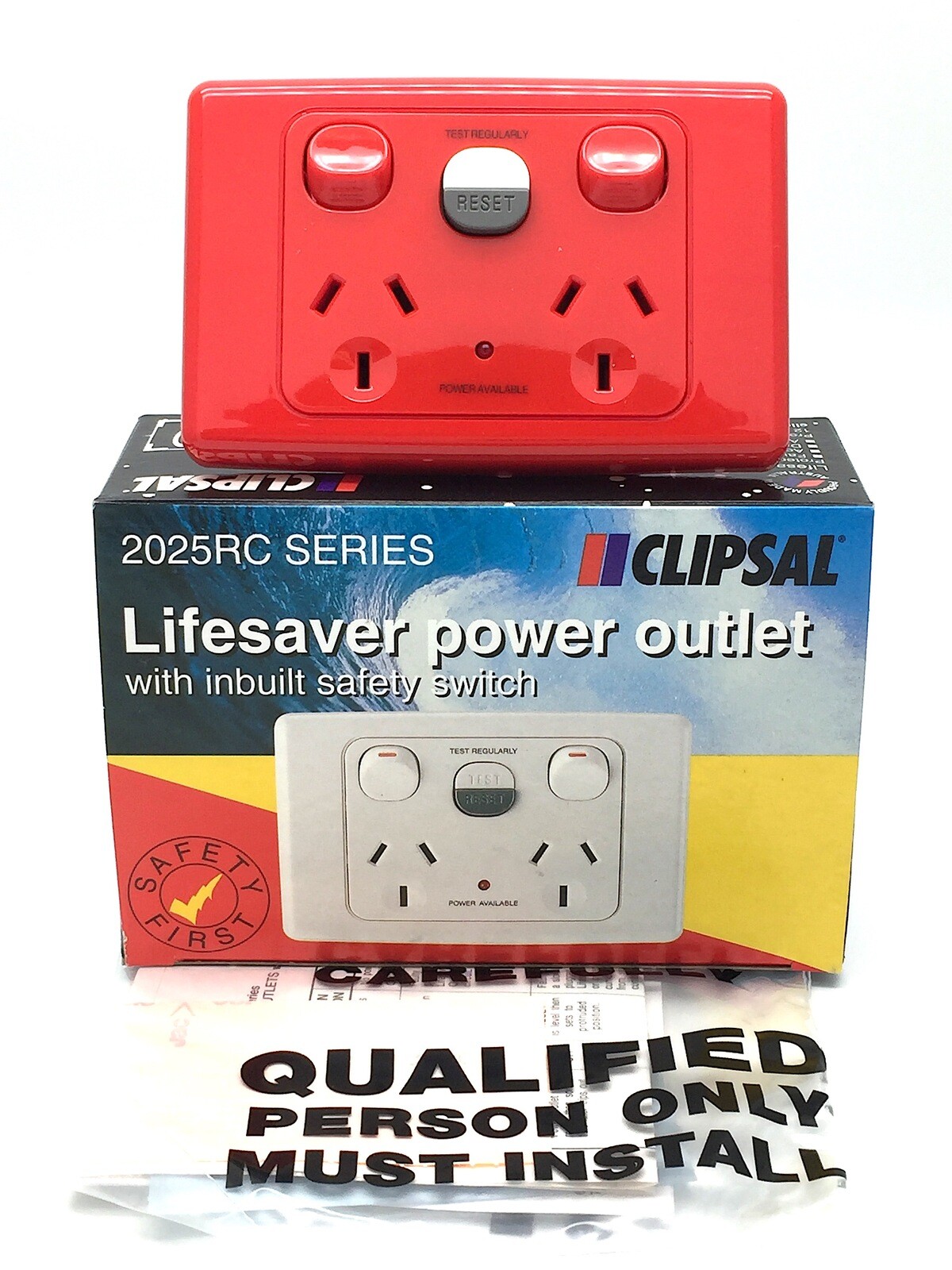 CLIPSAL 2025RC Double Power Outlet Lifesaver GPO with RCD 10A 250V 30mA ...