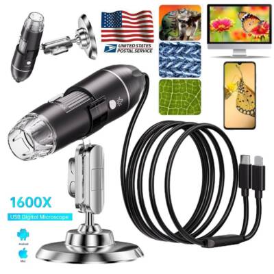 8 LED 1000X 10MP USB Digital Microscope Endoscope Magnifier Camera with ...