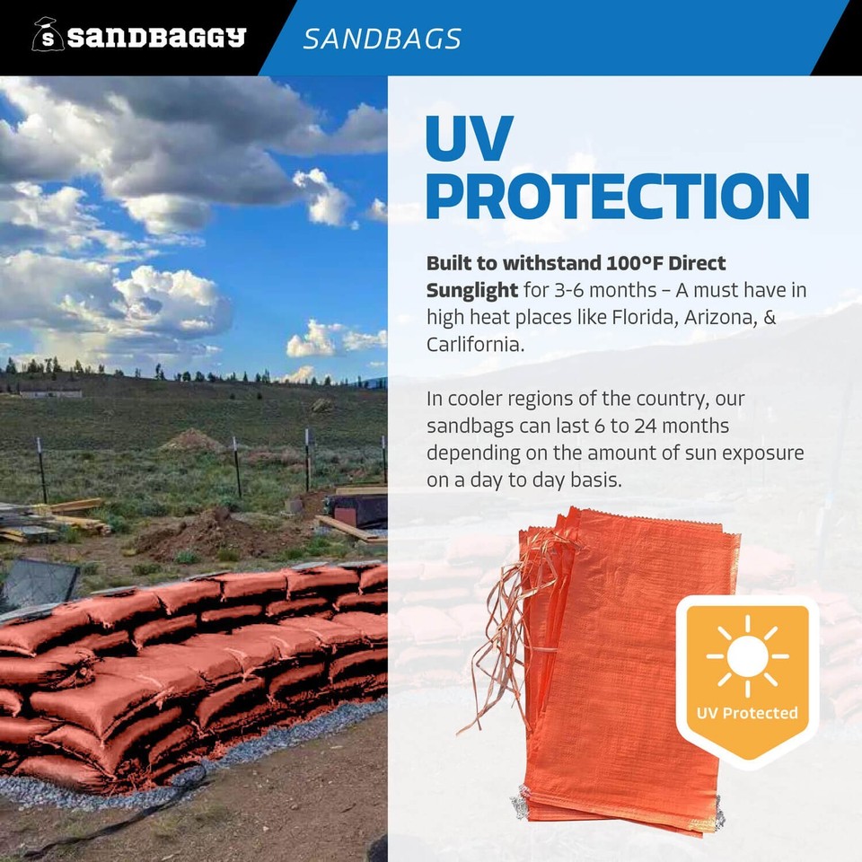 Sandbags - 10 Orange - Empty Sand Bags for Flood - Sandbag Bag Poly by ...