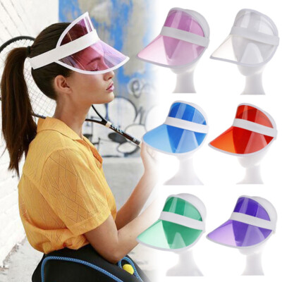 Clear Plastic Sun Visor Hat Anti-UV Men Women Transparent Baseball ...