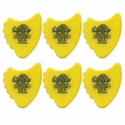 6 x Jim Dunlop Tortex Fins 0.73mm Gauge Guitar Picks 414R Free Shipping ...