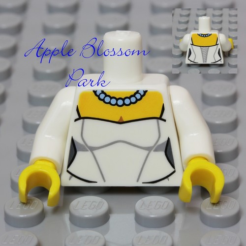 NEW Lego Female Girl BRIDE MINIFIG TORSO - White Minifigure Wedding ...