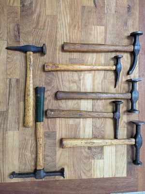 Lot Of 7 Antique Auto Body Hammers, Craftsman, MAC, Streamline, Plomb ...