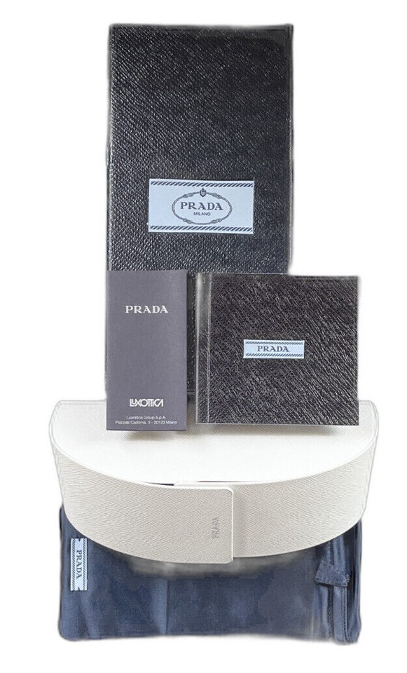 PRADA AUTHENTIC NEW SPR29Q ORNATE SUNGLASS, 753-0A7 IVORY & GUN w/GREY ...