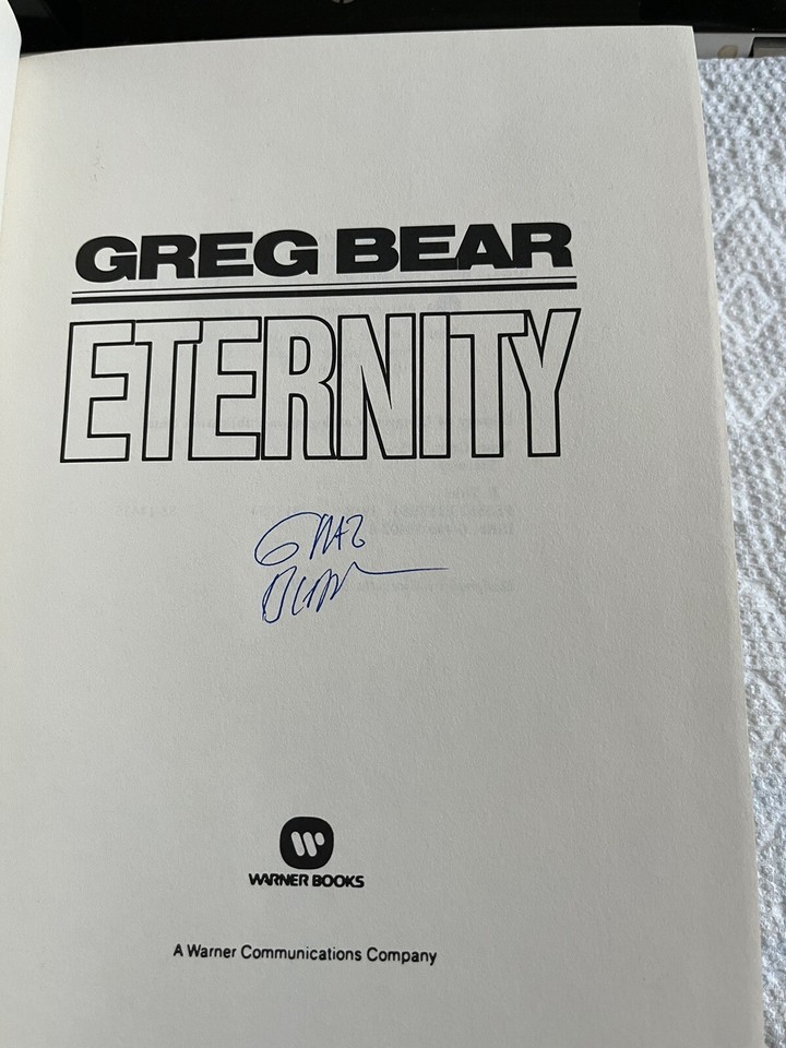 Eternity by Greg Bear Signed 9780446514026 | eBay