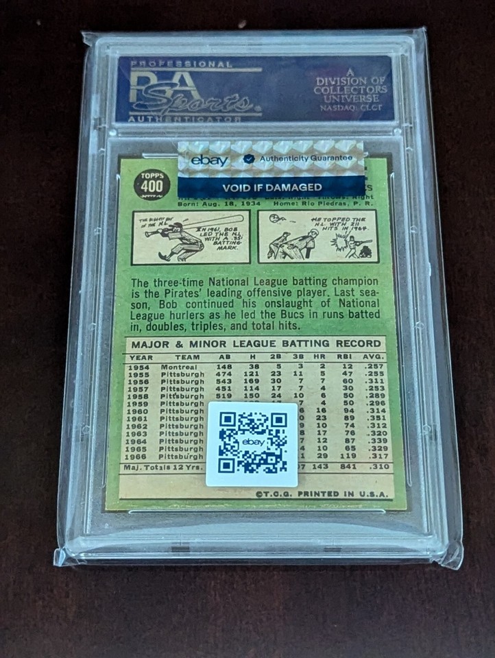 1967 Topps Baseball 400 Bob Clemente HOF POP 42 PSA 7.5 NM+ Centered | eBay