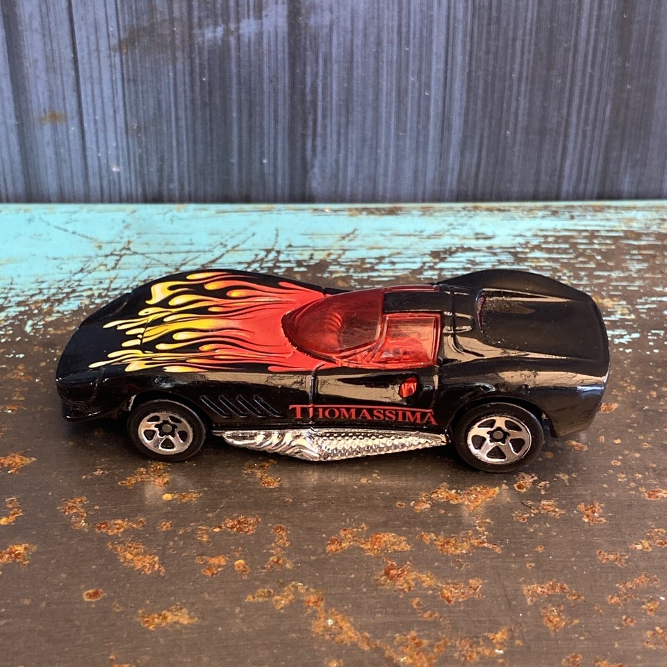 1999 HOT WHEELS-1/64 Black w/Flames Diecast-Thomassima Car by Tom Meade ...