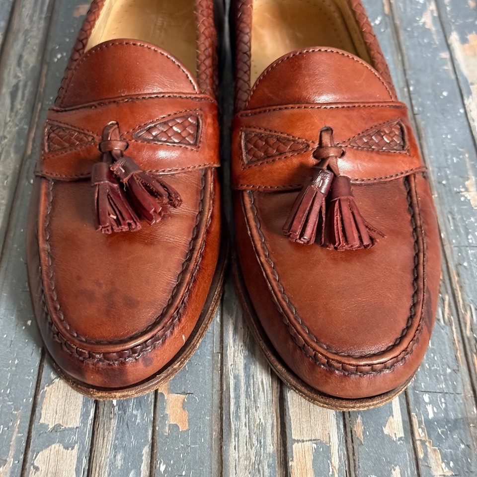 Allen Edmonds Maxfield Tassel Loafers Mens 9 Brown Casual Business ...