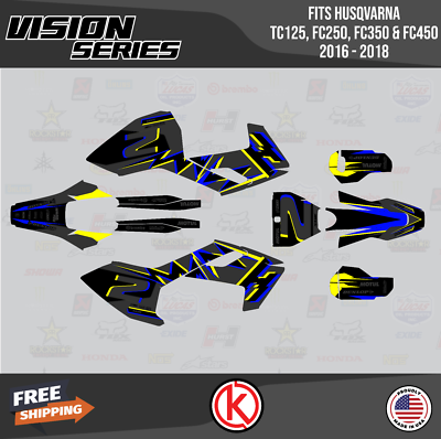 Graphics Kit for Husqvarna TC125 FC250 FC350 FC450 2016 - 2018 Vision ...