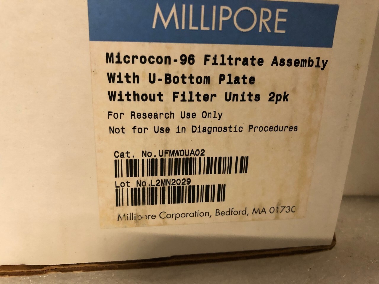 Millipore 2pk. Microcon-96, 96 Well Ultra Filtration Plate Assembly, w ...