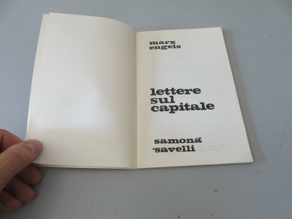 Karl Marx Friedrich Engels Lettere sur Le Capitale Editions Samoa ...
