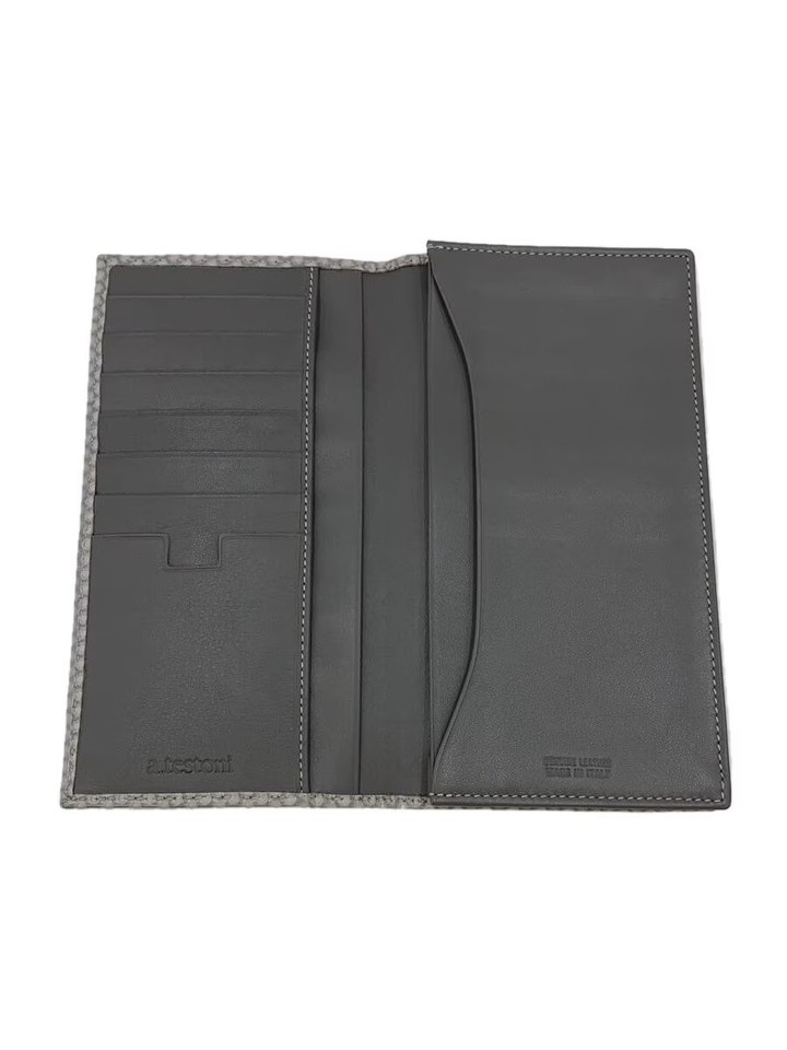 a.testoni Long Wallet Leather GRY Dot Men's | eBay