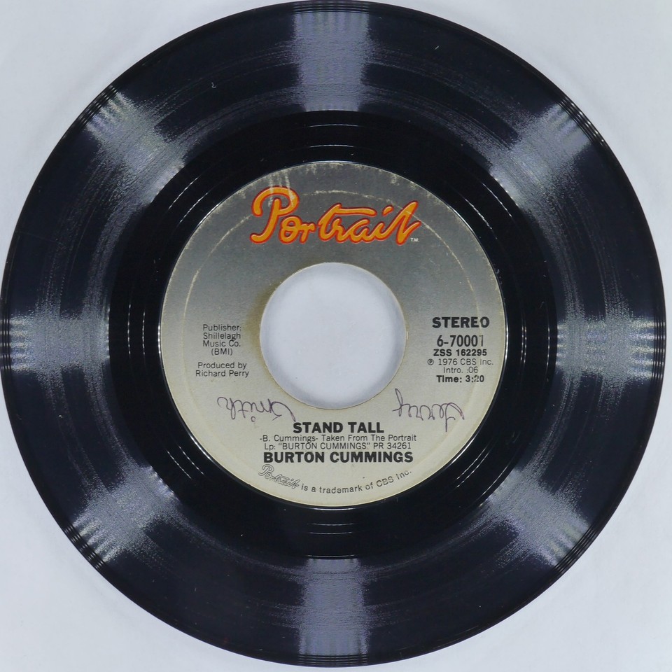 BURTON CUMMINGS Stand Tall / Burch Magic PORTRAIT 6-70001 VG 45 1976 ...