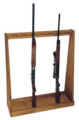 Seven-Gun Wooden Floor Rack for Rifles & Shotguns - Long Gun Display ...