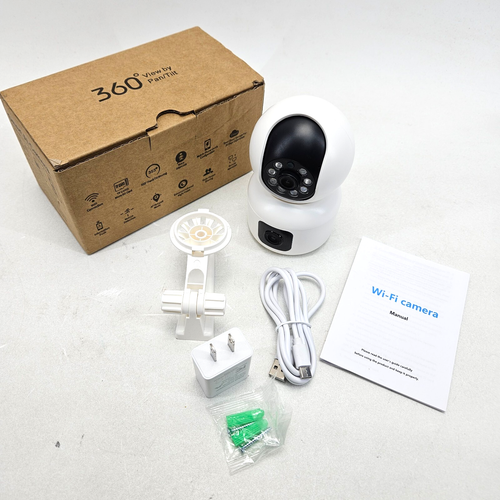 360° Dual Lens Smart 2K HD 2.4GHz WiFi 2-way talk Pet Baby Monitor ...