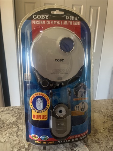 2003 Coby Personal CD Player AM/FM Radio & Mini Speaker System Model CX ...