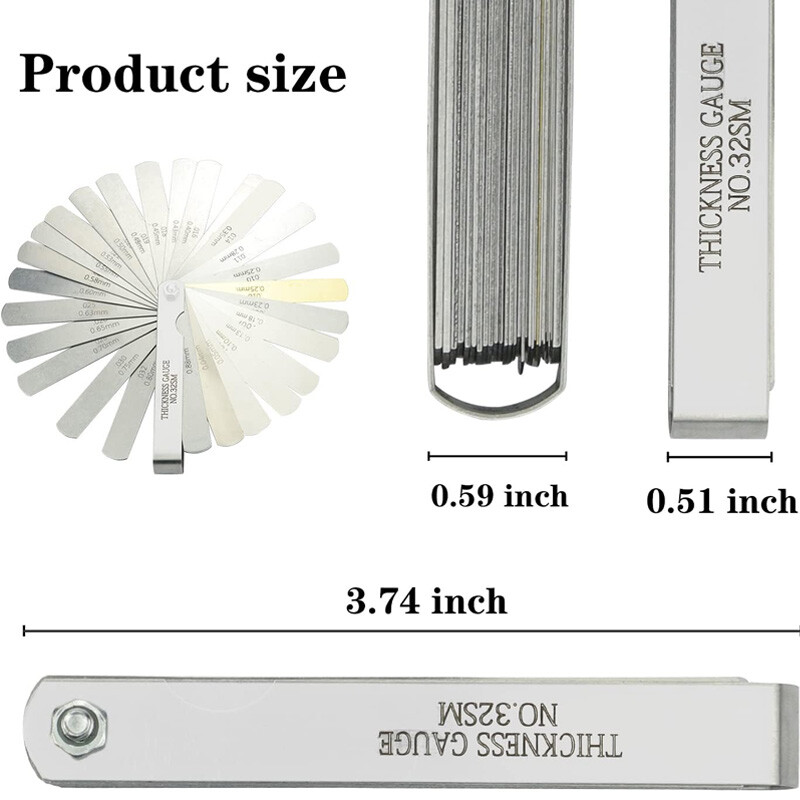 Spark Plug Gap Tool & 32 Blades Metric Feeler Gauge Gap Filler ...