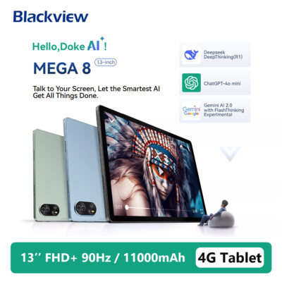 Blackview MEGA 8 Tablet 13 inch FHD+ 90Hz Display 11000mAh AI Android ...