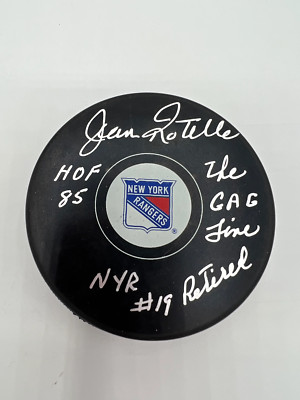 Jean Ratelle Autographed NY Rangers Puck with Multiple Inscr (JSA) | eBay