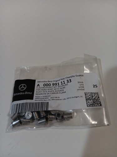 BRAND NEW - MERCEDES PAN HEAD RIVETS WITH BORE 0009911133, GENUINE OEM ...
