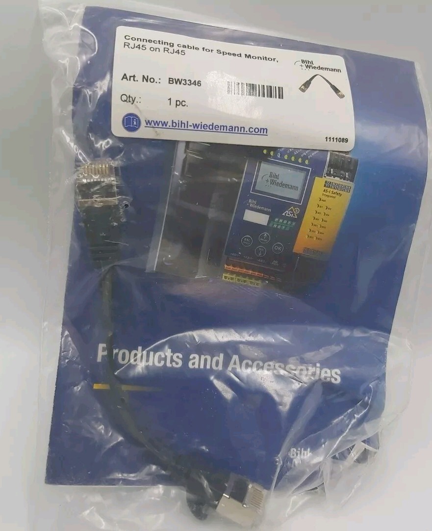Bihl Wiedemann BWU 2692 ASi Safety Analog Input Module W/ RJ45 to RJ45 ...