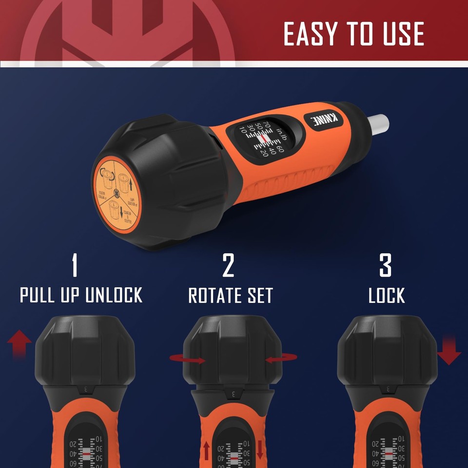 KNINE OUTDOORS Torque Screwdriver Wrench Driver Set 10-70 Inch Pounds ...