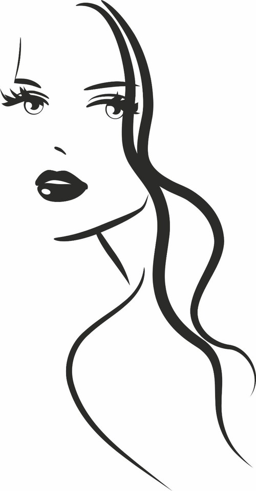 Fashion Woman Girl Face vinyl decal sticker wall art home salon ...