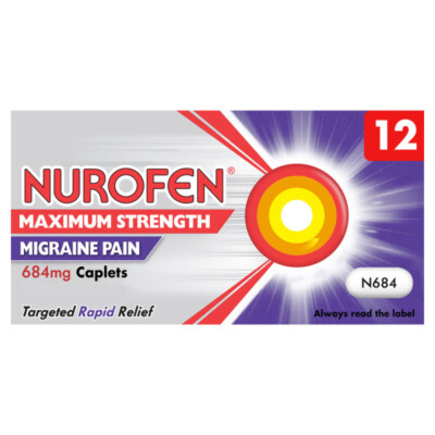 Nurafen Migraine Max Strength 684mg Headache Rapid Pain Relief Tablets ...