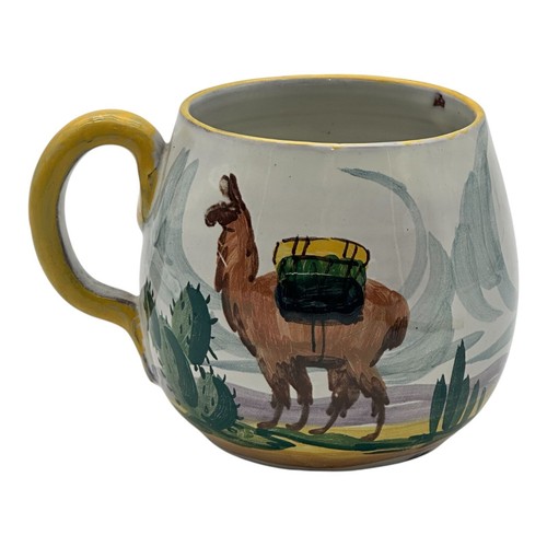 Ceramic Hand Painted Folk Art Peruvian Coffee Mug With Llama | eBay