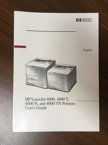 HP LaserJet 4000 Series Laser Printer User’s Guide/Manual Paperback ...