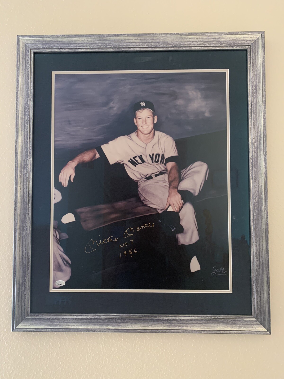 MICKEY MANTLE SIGNED AUTOGRAPHED 16X20 GALLO PHOTO NO.7/ 1956 PSA DNA ...