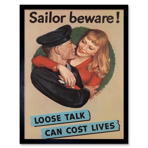Propaganda War Wwii Usa Loose Talk Costs Lives Sailor Beware 12X16 ...