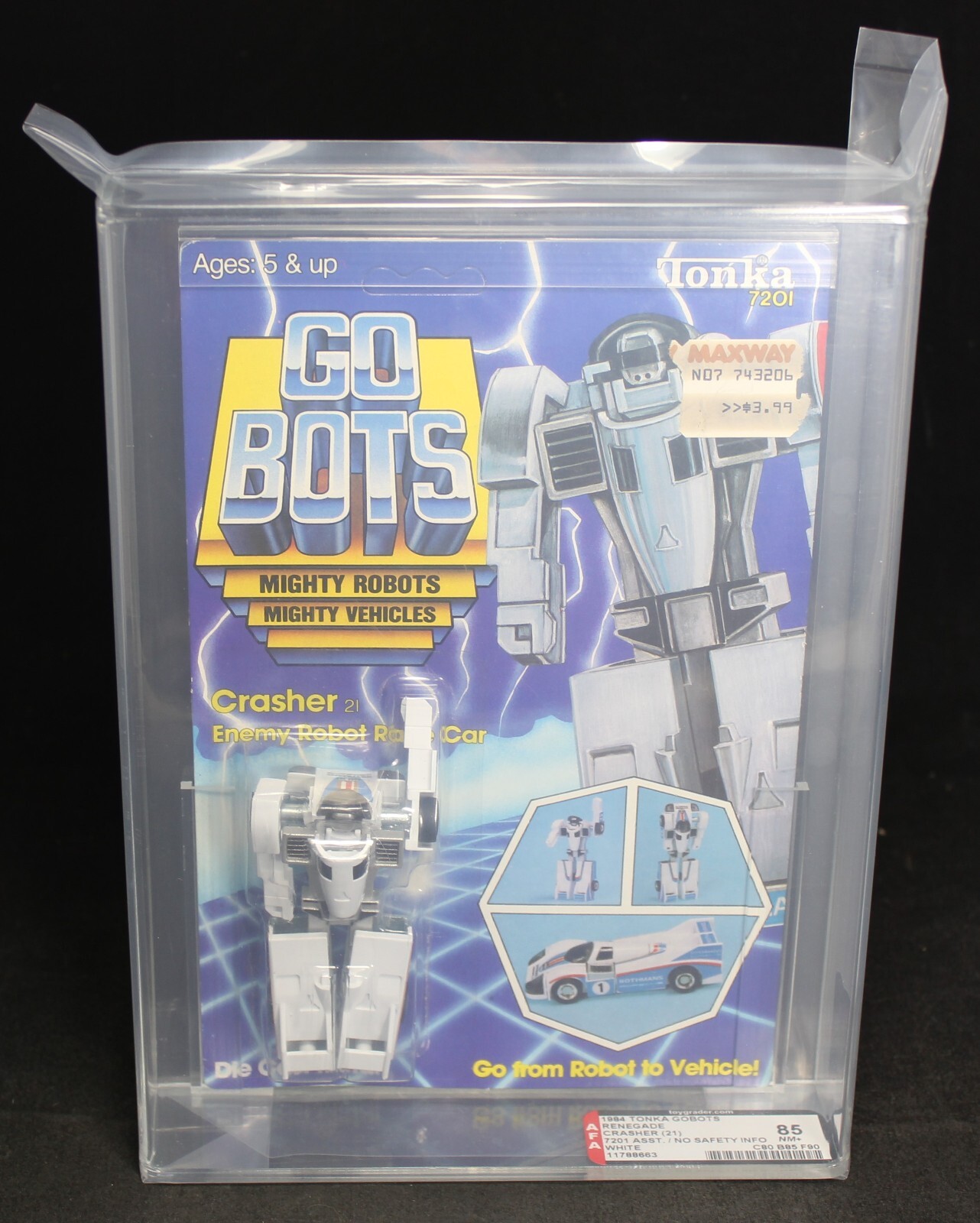 1984 GoBots Crasher (White) MOC Figure - No Safety Info - AFA 85 | eBay