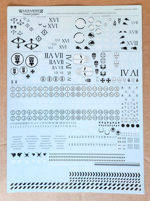 Horus Heresy Fellblade Tank Transfer Sheet Decals Space Marines ...