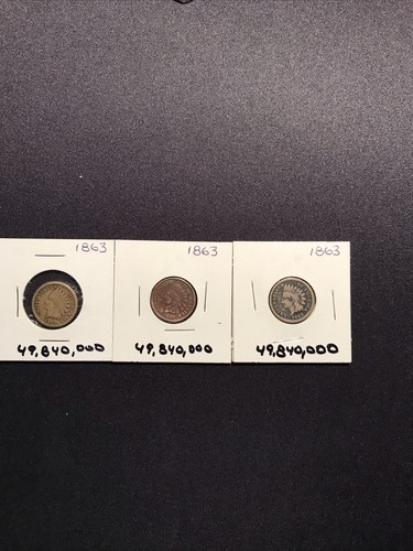LOT of 3 1863 INDIAN HEAD CENT COINS | eBay