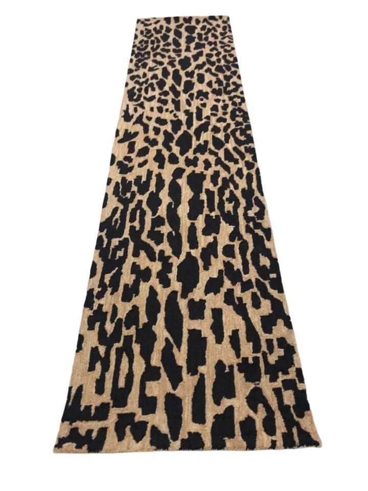 New Hand-Tufted Leopard Print Wool Runner Rug Bold Luxe For Home ...