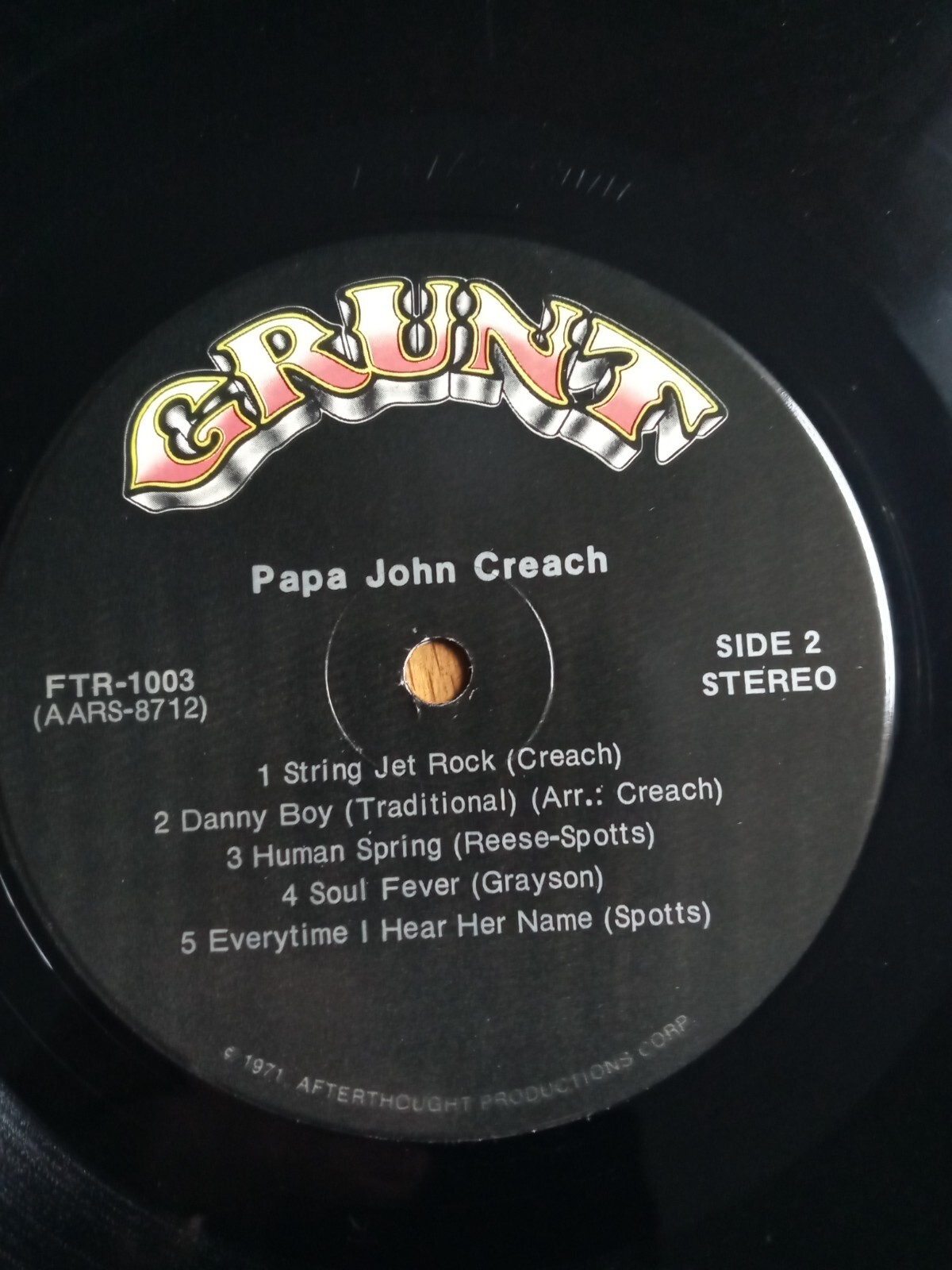 Papa John Creach ‎– Papa John Creach, Grunt ‎–LP FTR-1003, 1971 ...