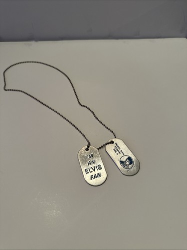 ELVIS PRESLEY "I'M AN ELVIS FAN" DOG TAG NECKLACE COPYRIGHT 1956 | eBay