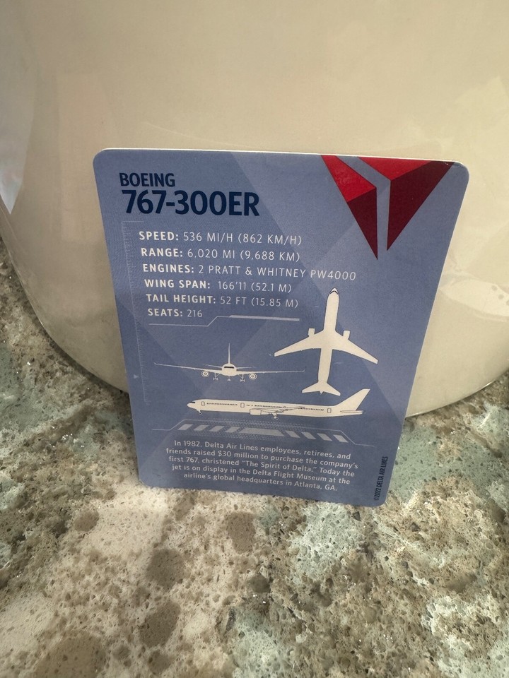Delta Air Lines Pilot Trading Card No. 55 Boeing 767-300ER 2022 Card ...