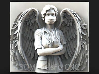 3D Model STL File for CNC Router Laser & 3D Printer Angel Nurse | eBay