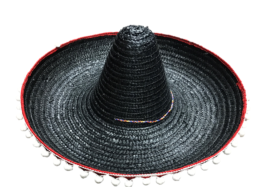 Mexican Sombrero Gringo Hat Black,Multi Adult Fancy Dress Halloween ...